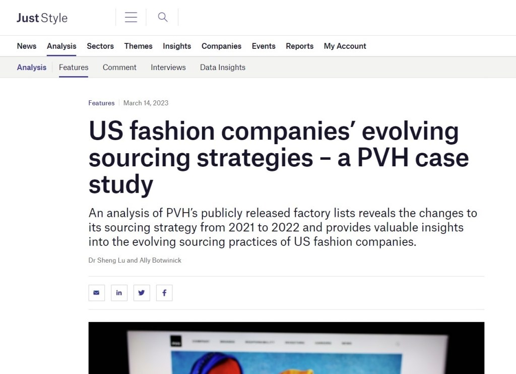 New Study: PVH Corporation’s Evolving Apparel Sourcing Strategies ...