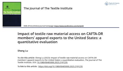 New Study: Impact of Textile Raw Material Access on CAFTA-DR Members ...